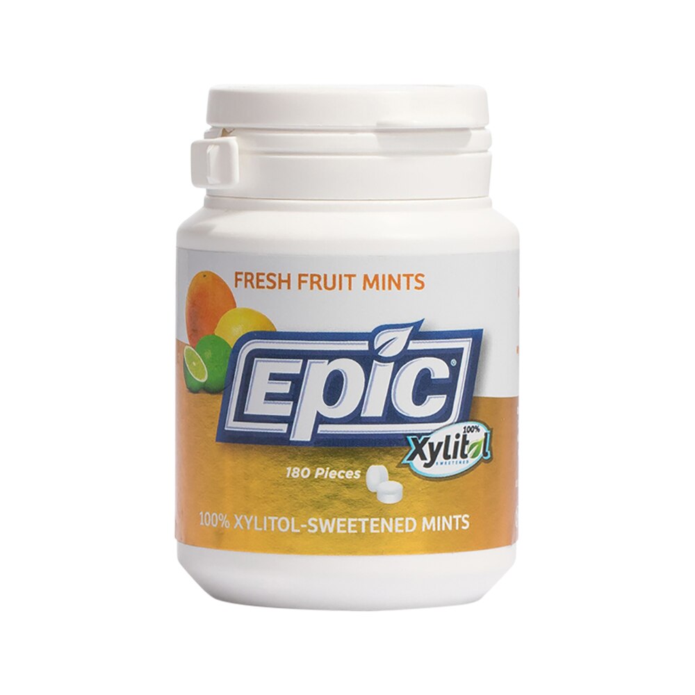 Epic Xylitol (Sugar-Free) Mints Fresh Fruit 180 Piece Tub – Cosmetics ...